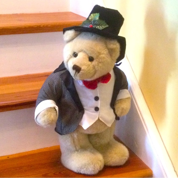 Holiday | Victorian Dress Christmas Bear Greeter 2 Velveteen Top Hat ...